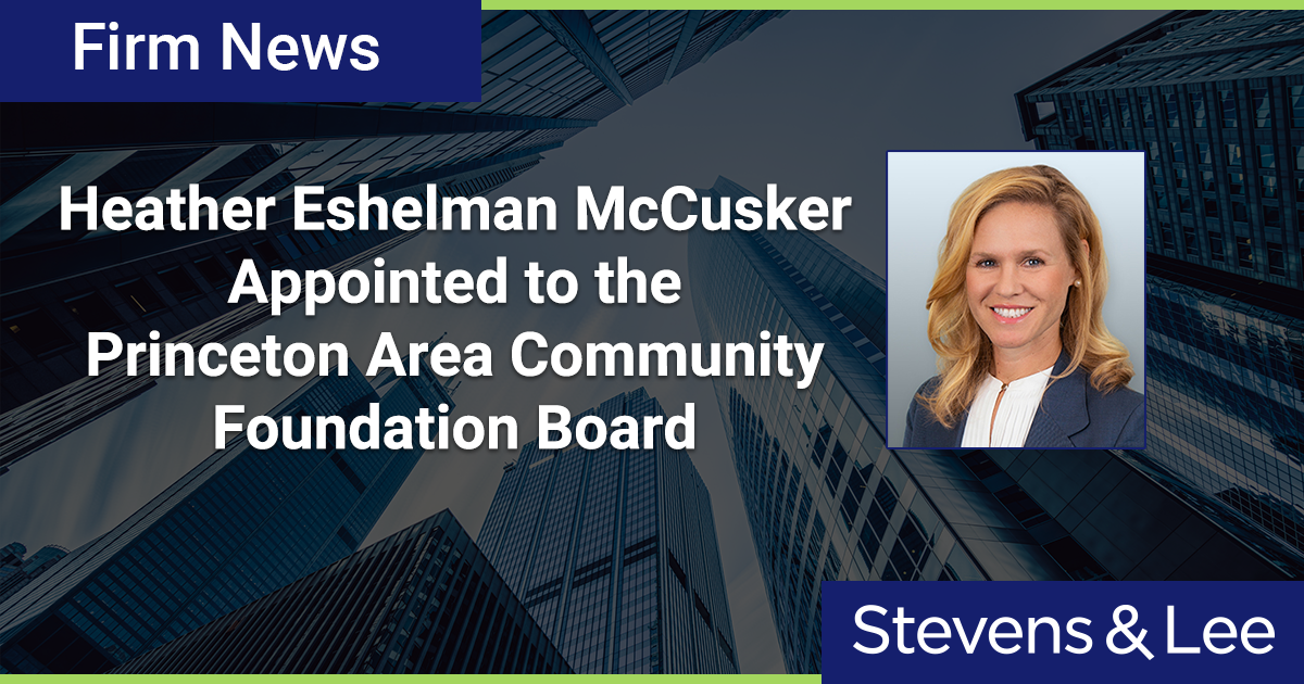 Heather Eshelman McCusker Appointed to the Princeton Area Community ...