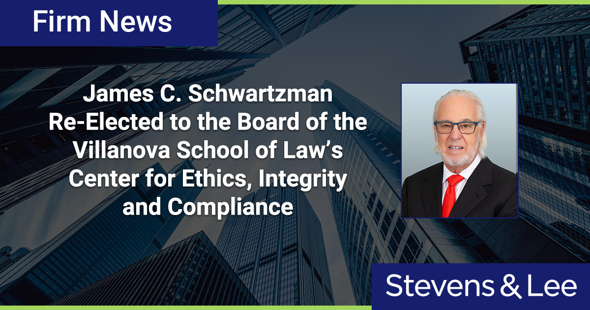 James C. Schwartzman Re-Elected to the Board of the Villanova School of ...