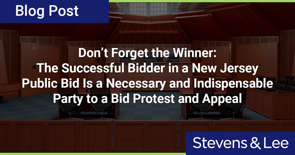 Don’t Forget the Winner: The Successful Bidder in a New Jersey Public ...